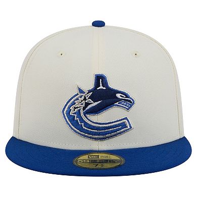 Men's New Era White Vancouver Canucks Chrome Two-Toned 59FIFTY Fitted Hat