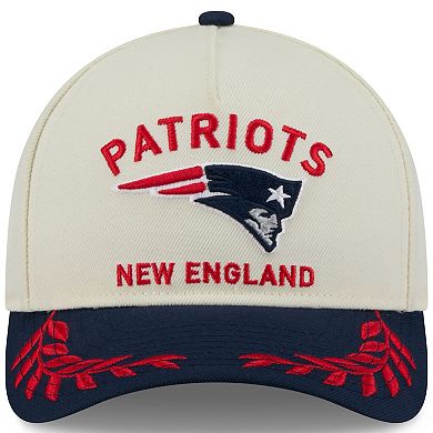 Men's New Era Cream/Navy New England Patriots 2025 NFL Draft 9FORTY A ...