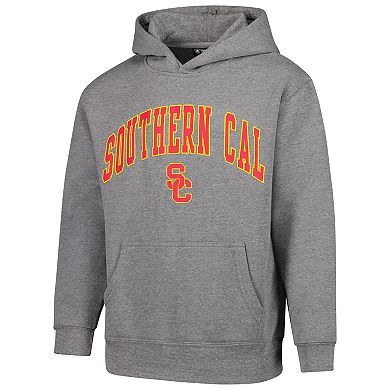 Youth Heather Gray USC Trojans Fleece Pullover Hoodie