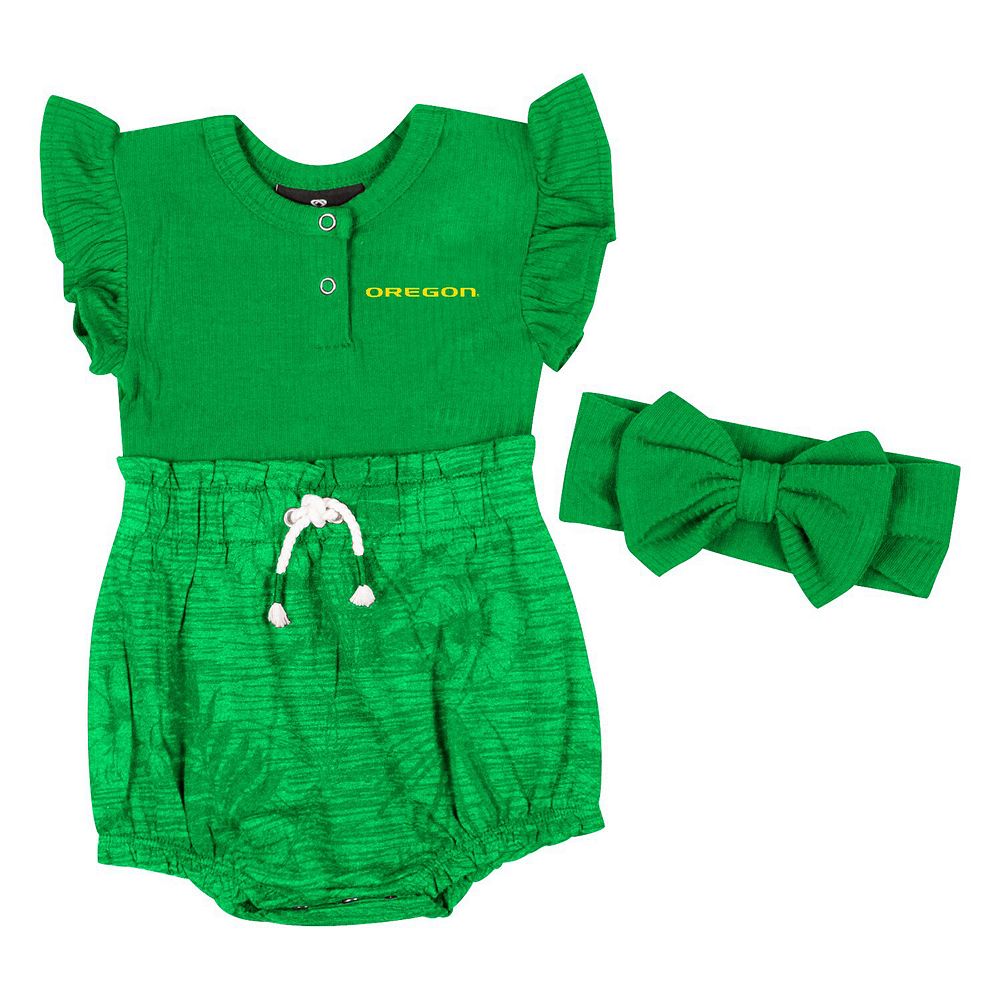 Girls Newborn & Infant Colosseum Green Oregon Ducks Two-Piece Bodysuit ...