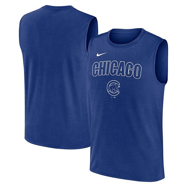 Men's Nike Royal Chicago Cubs Knockout Performance Muscle Tank Top