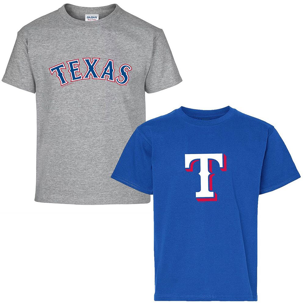 Youth Soft as a Grape Royal/Gray Texas Rangers Two-Pack T-Shirt Set