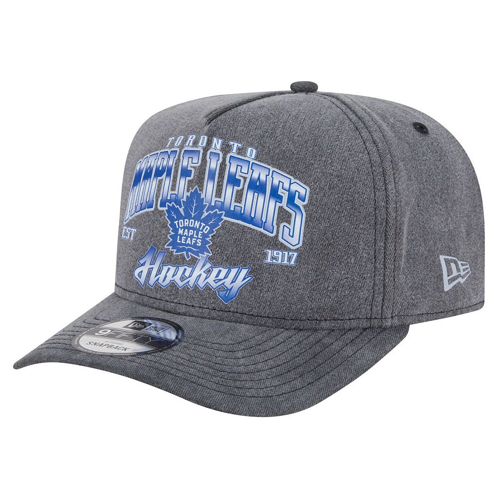 Men's New Era Charcoal Toronto Maple Leafs Throwback Washed A-Frame Pre ...