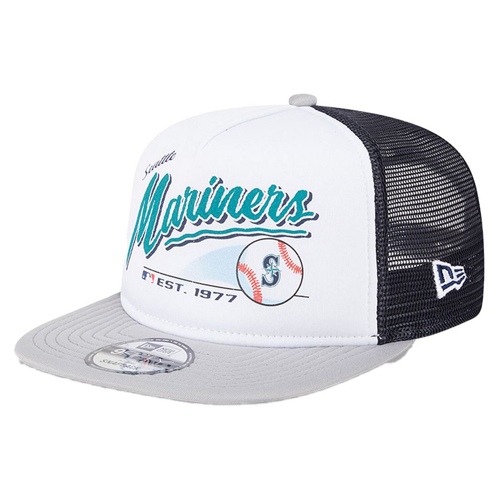 Youth New Era White Seattle Mariners Retro 9FIFTY Snapback Hat