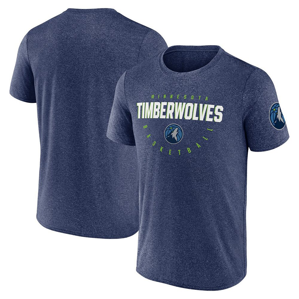 Men's Heather Navy Minnesota Timberwolves Block Practice Performance T-Shirt