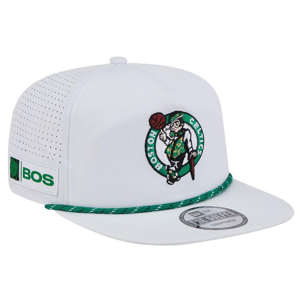 Men's New Era White Boston Celtics Performance Rope Golfer Adjustable Hat