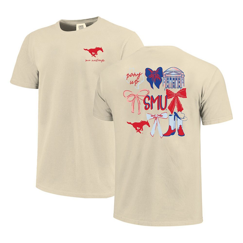 Women's Comfort Colors Cream SMU Mustangs Coquette T-Shirt