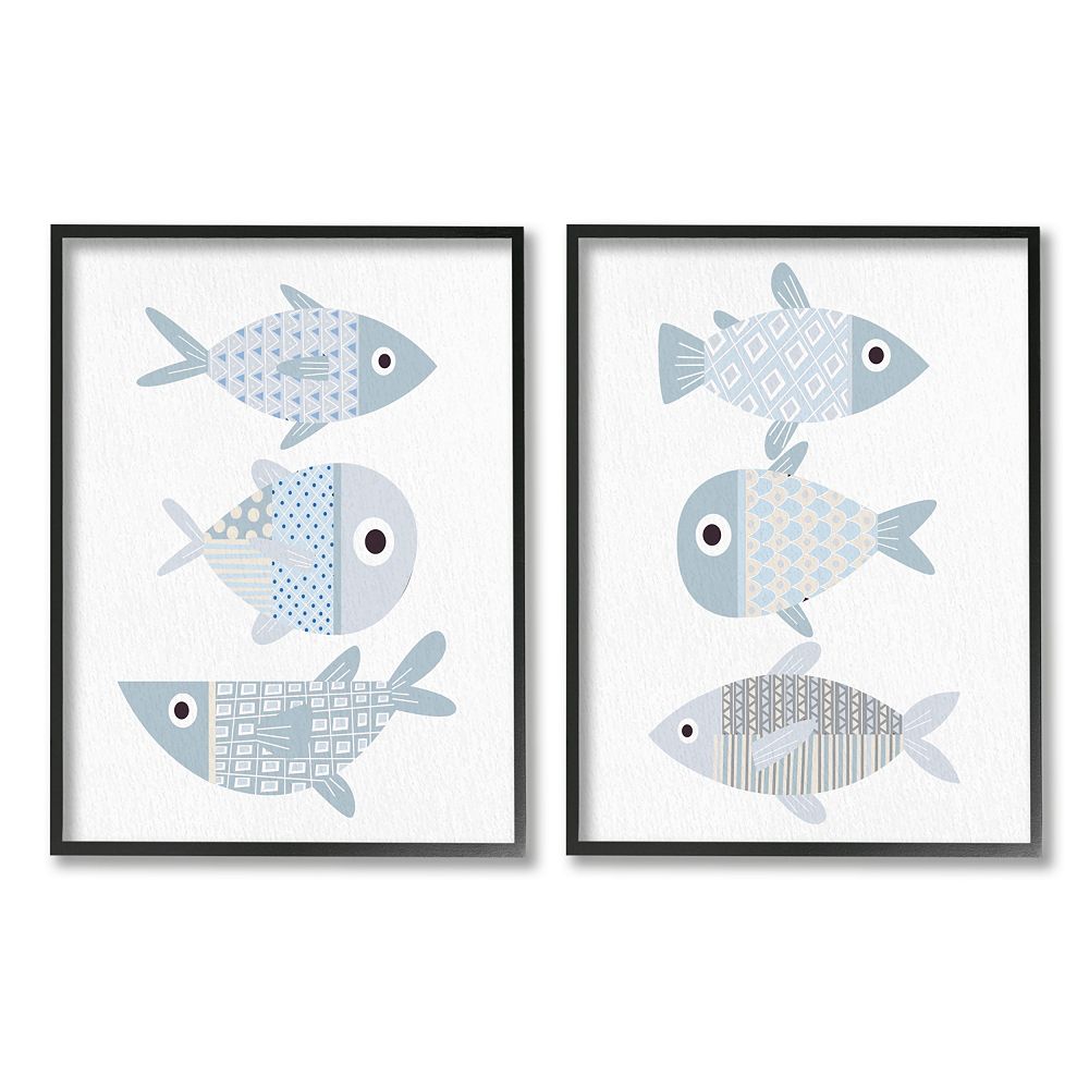 Stupell Home Decor 2-Piece Patterned Fish Wall Art Set