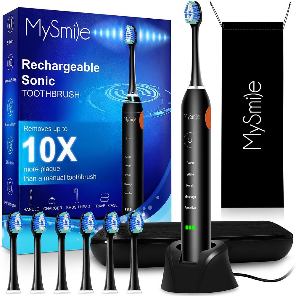 MySmile Electric Toothbrush for Adults, Rechargeable Sonic Electronic ...