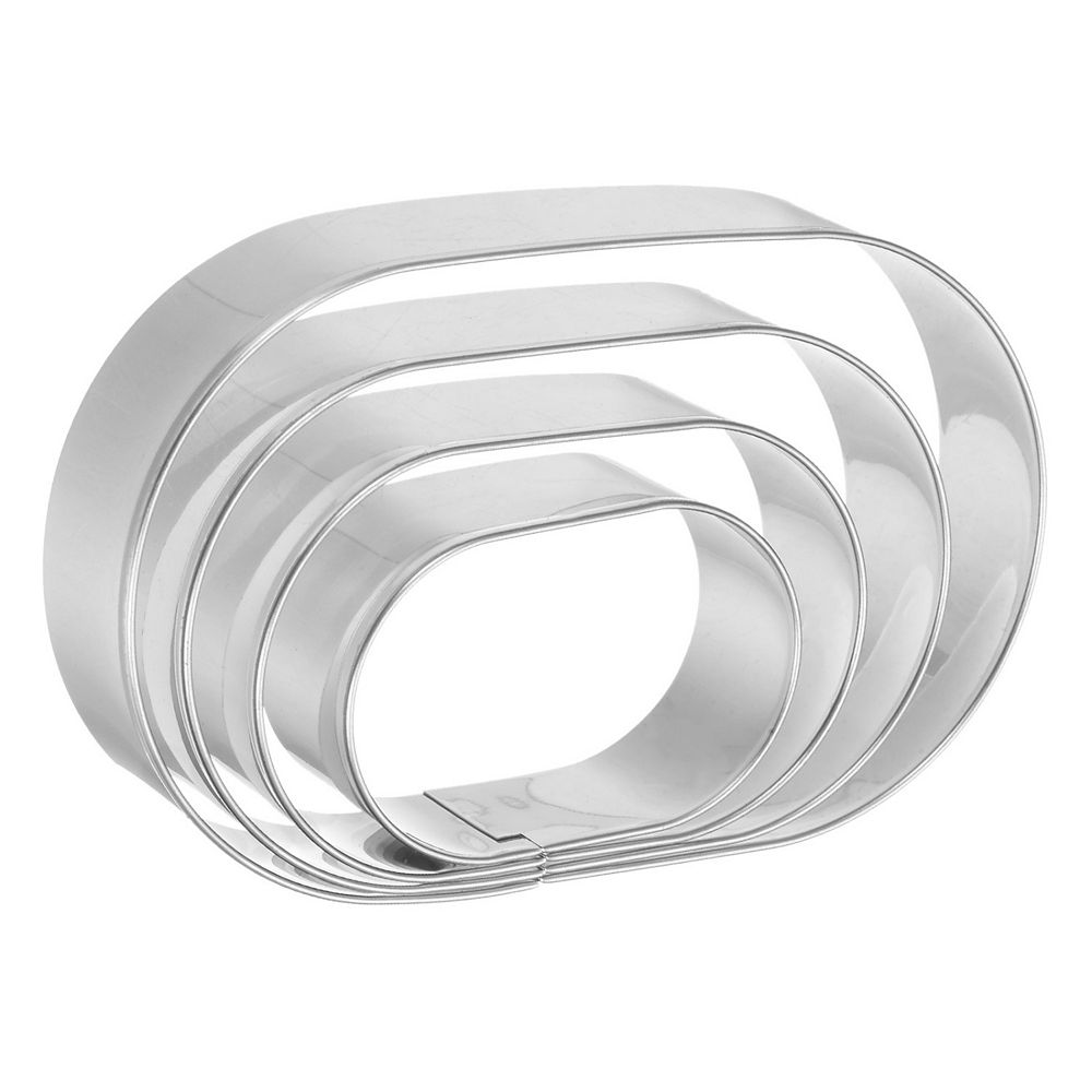 Oval Cookie Cutter Set Assorted Sizes Stainless Steel Geometric Biscuit ...