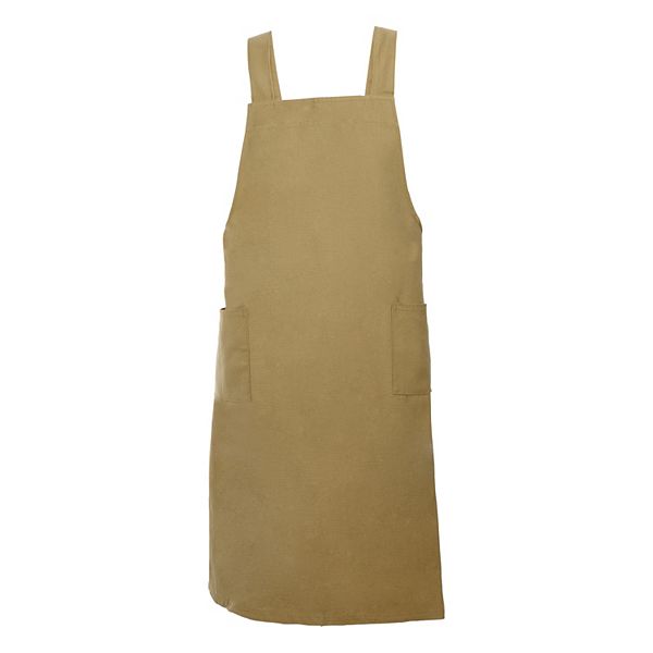 Cotton Linen Apron, Cross Back Apron with Pockets, Cooking Aprons Dress ...