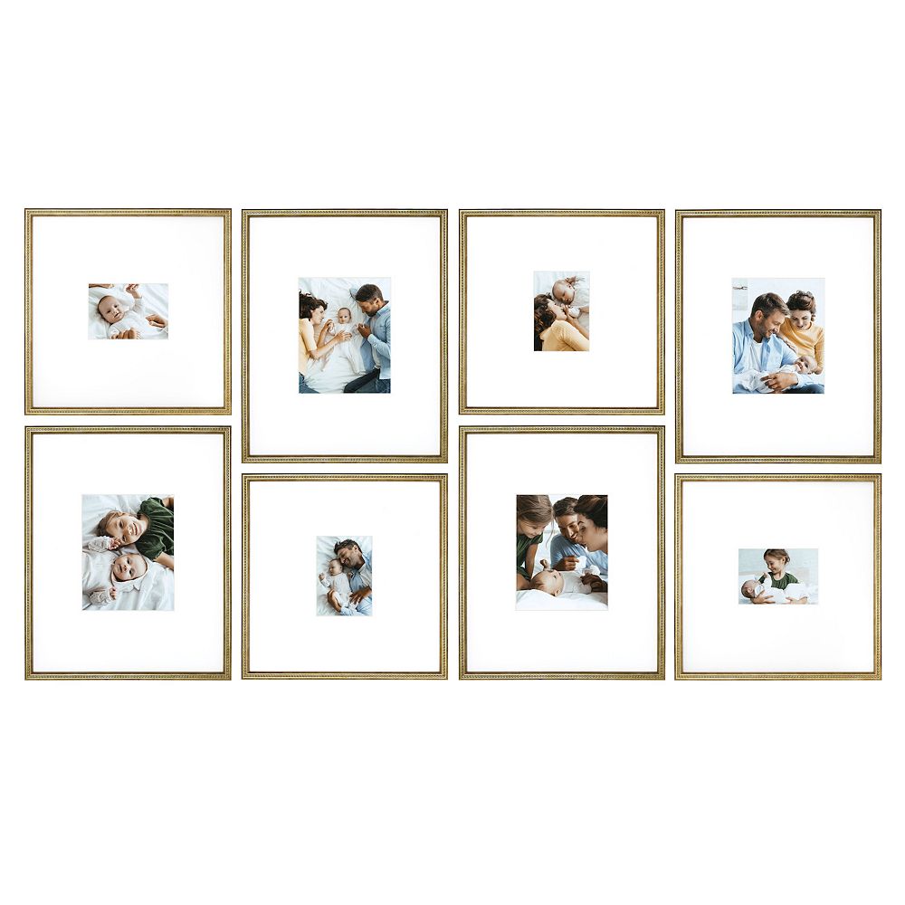 Camden Reed Arcadia 8-Piece Brass Molding Oversized Gallery Wall Frame Set