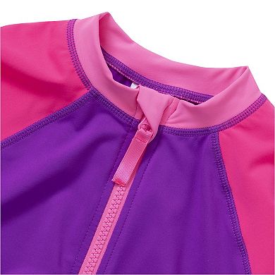 Girls 4-16 Lands' End Long Sleeve Zip Front Swim Rash Guard