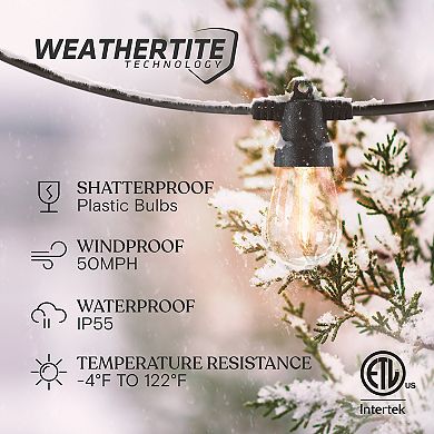 Brightech 104' Ambience Pro Solar 7w Outdoor Led Waterproof String ...