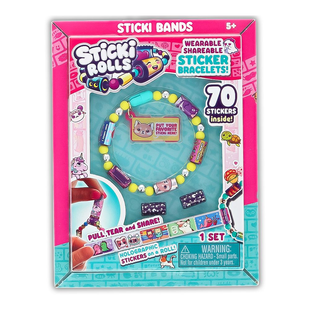 STICKI ROLLS Wearable Shareable Sticker Bracelets - 70 Stickers Inside