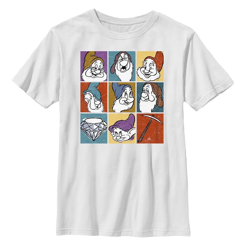 Disney's Snow White And The Seven Dwarfs Distressed Dwarf Squares Boys ...
