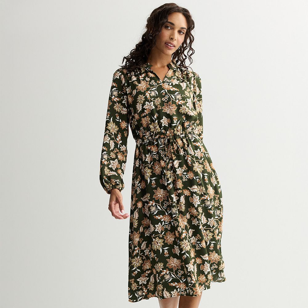 Women's Draper James V-Neck Long Sleeve Midi Dress