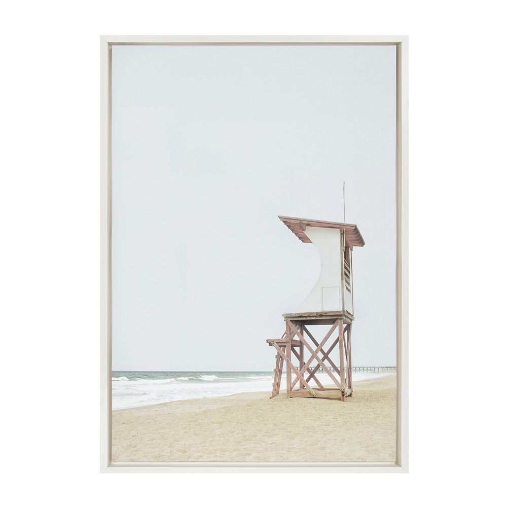 Sylvie Wood Ocean Beach Lifeguard Tower Framed Canvas by The Creative ...