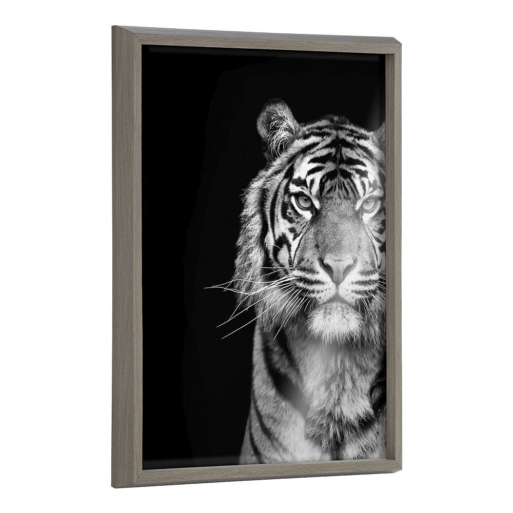 Blake Tiger Minimalist Animal Framed Printed Glass by The Creative ...