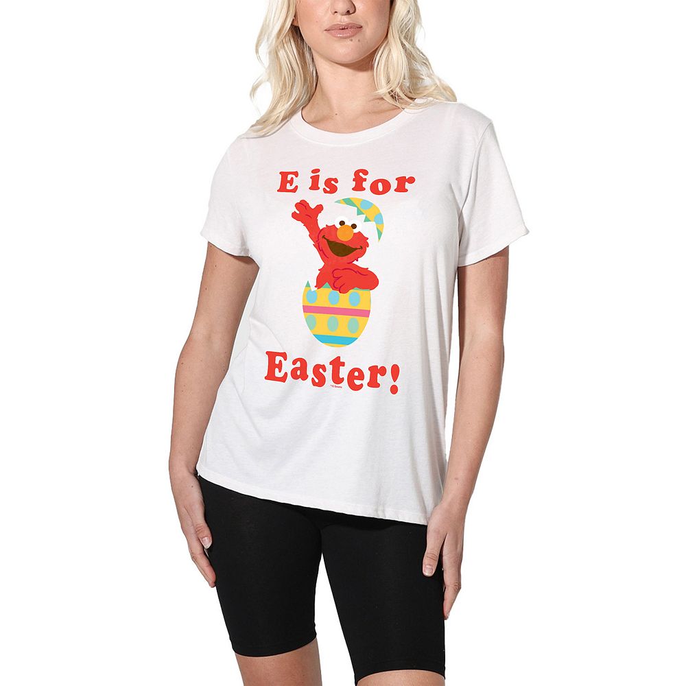 Juniors' Sesame Street Easter Elmo Graphic Loose Tee