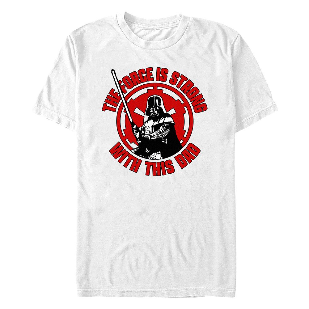 Men's Star Wars Darth Vader The Force Is Strong With This Dad Graphic Tee