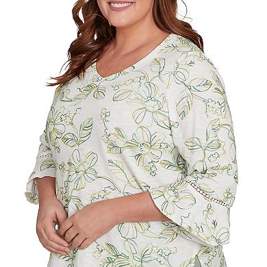 Plus Size Alfred Dunner Floral Vines Cotton Top