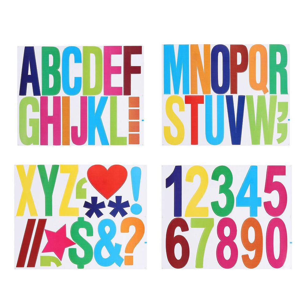 Letters Numbers Kit 4 Inch, 8 Sheet Self-Adhesive Alphabet Stickers ...