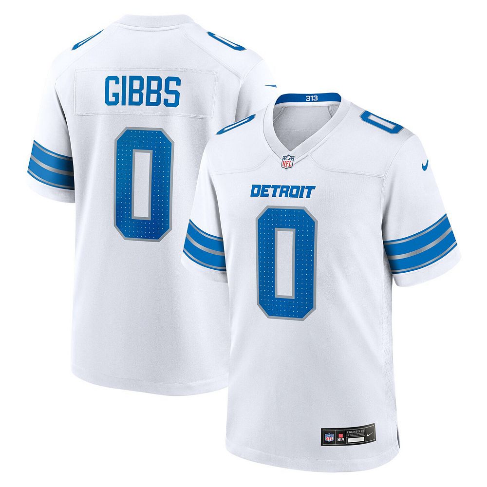 Men's Nike Jahmyr Gibbs White Detroit Lions Game Player Jersey