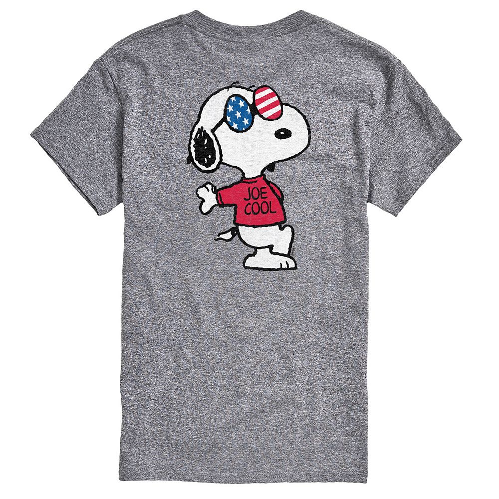 Big & Tall Peanuts Joe Cool USA Flag Sunglasses Graphic Tee