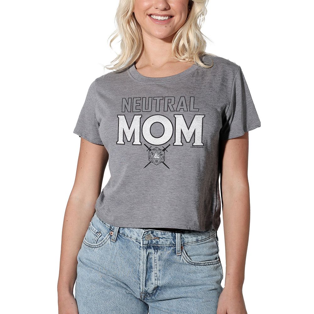 Women's Neutral Mom Crop Tee
