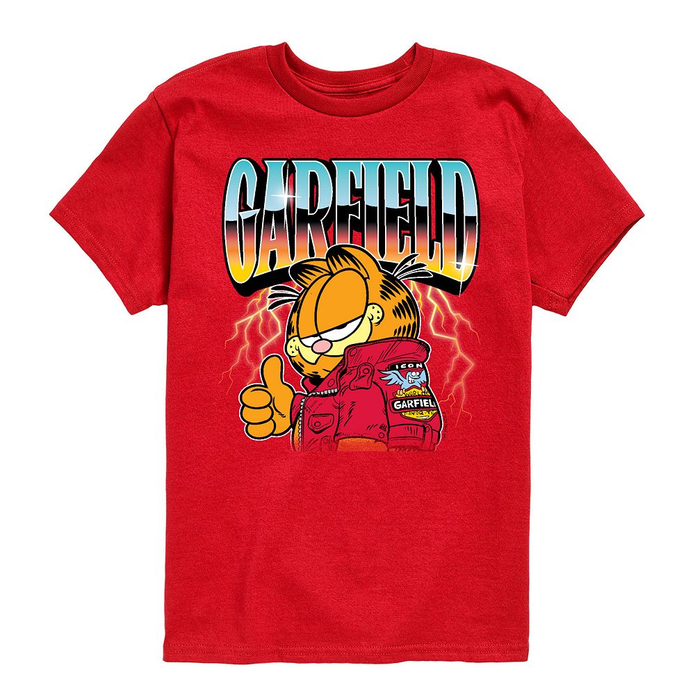 Boys 8-20 Garfield Motorcycle Chrome Graphic Tee