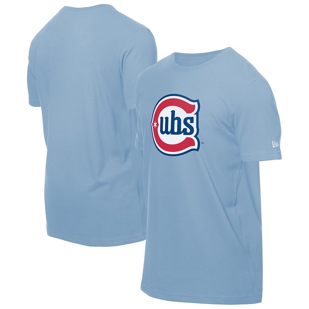 Men's New Era Light Blue Chicago Cubs Star Alternate Logo T-Shirt