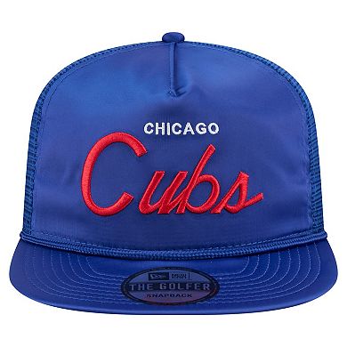 Men's New Era Royal Chicago Cubs Retro Satin Script Golfer Adjustable Hat