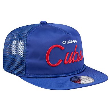 Men's New Era Royal Chicago Cubs Retro Satin Script Golfer Adjustable Hat