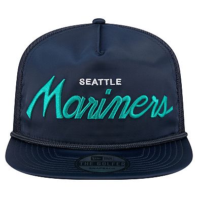 Men's New Era Navy Seattle Mariners Retro Satin Script Golfer ...