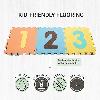 36 Tiles ABC Foam Playmat with 24 Border Pieces 74x 74 Blue & Brown