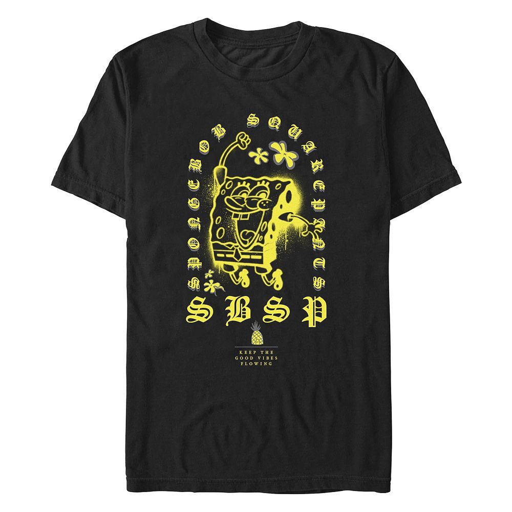 Big & Tall Nickelodeon SpongeBob SquarePants SBSP Drippy Paint Graphic Tee