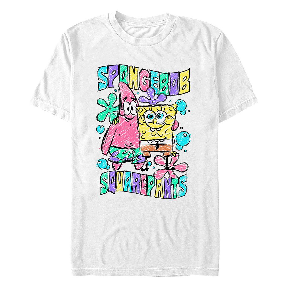 Big & Tall SpongeBob SquarePants Chalk Draw Graphic Tee