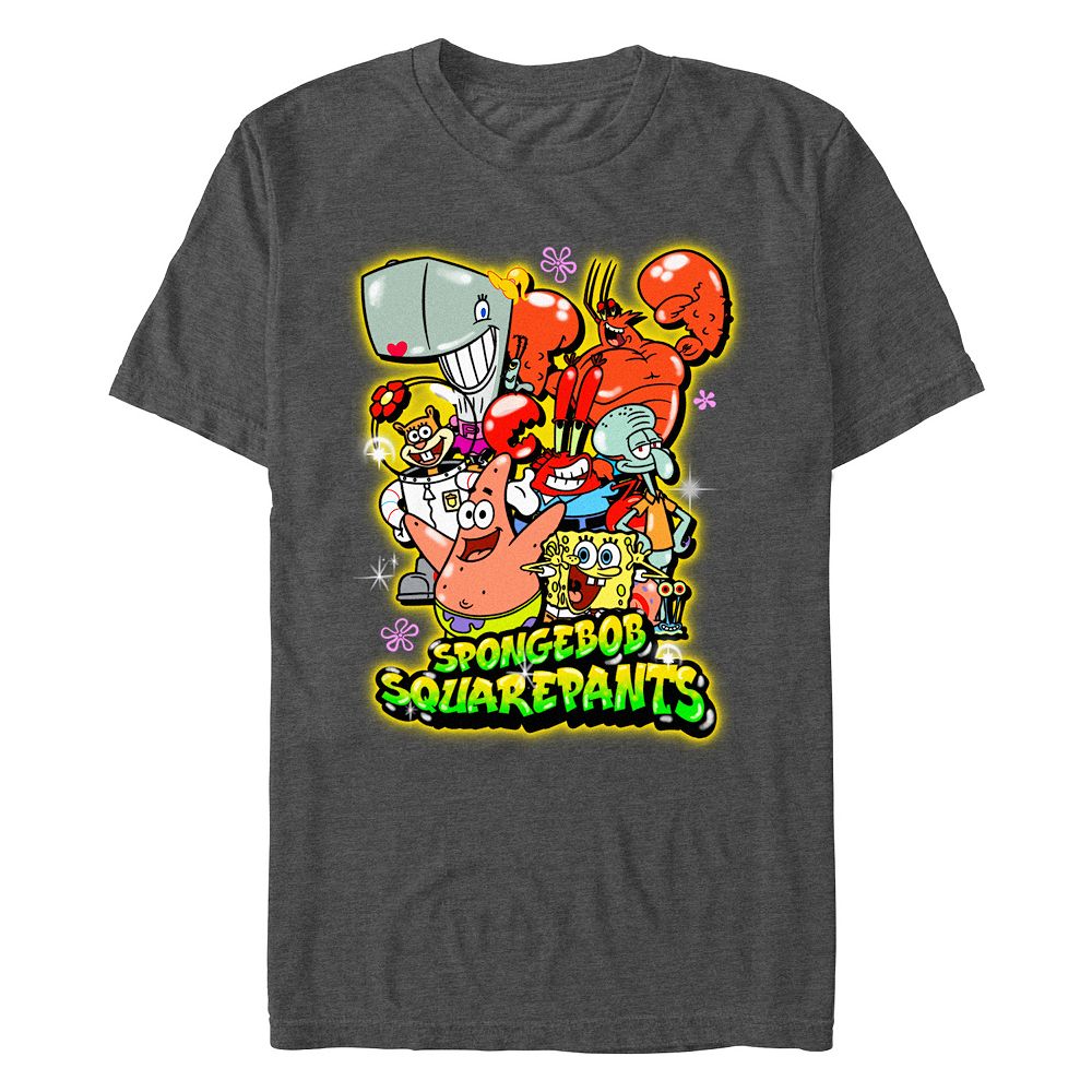 Big & Tall SpongeBob SquarePants Airbrush Group Graphic Tee