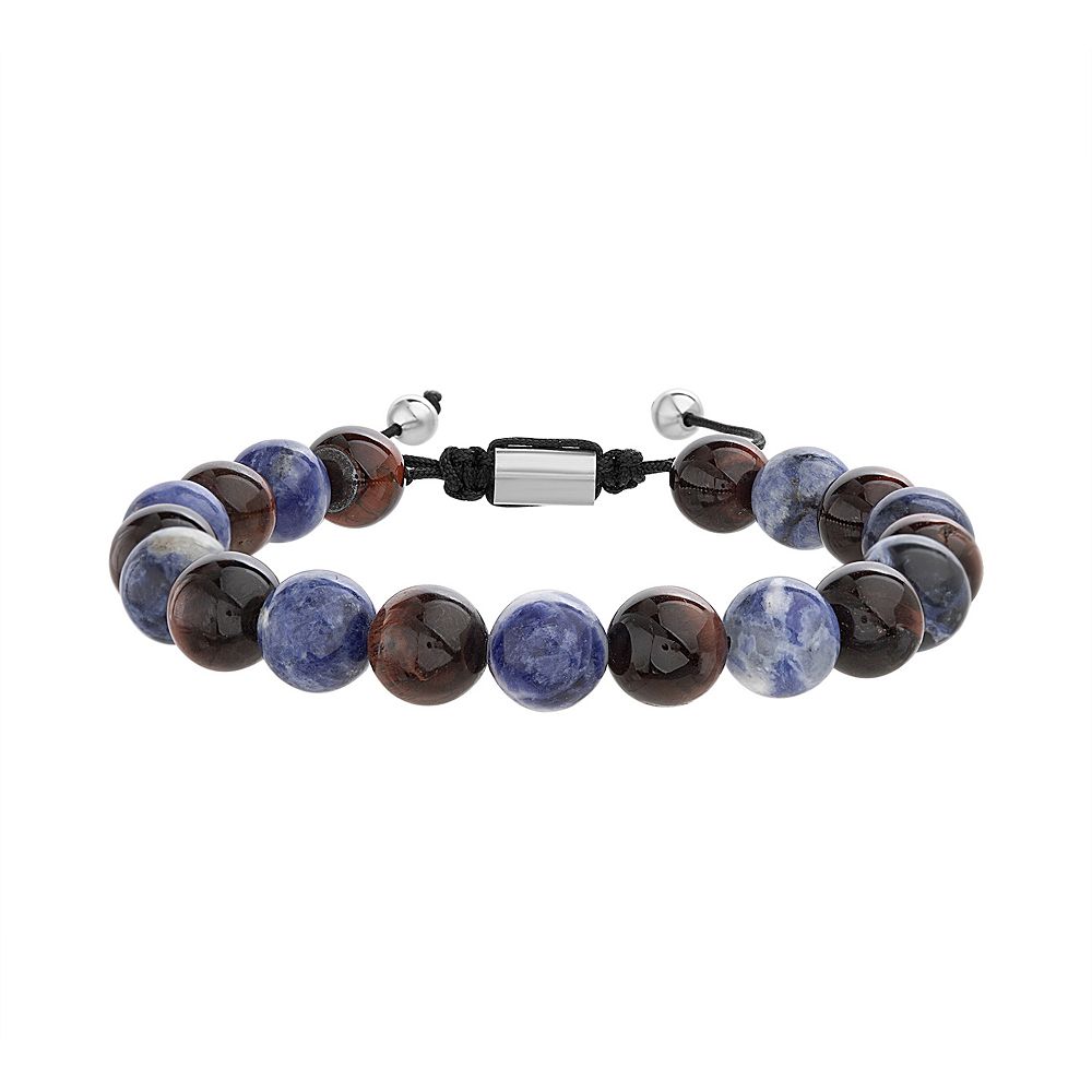Men's STUDIO 1913 Sodalite & Tiger Eye Beads Adjustable Bracelet