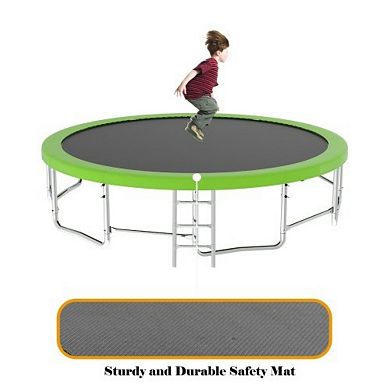 16FT Trampoline with Balance Bar Hoop Reinforced Type Outdoor ...