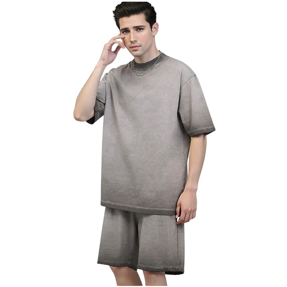 Men Acid Wash Short Set