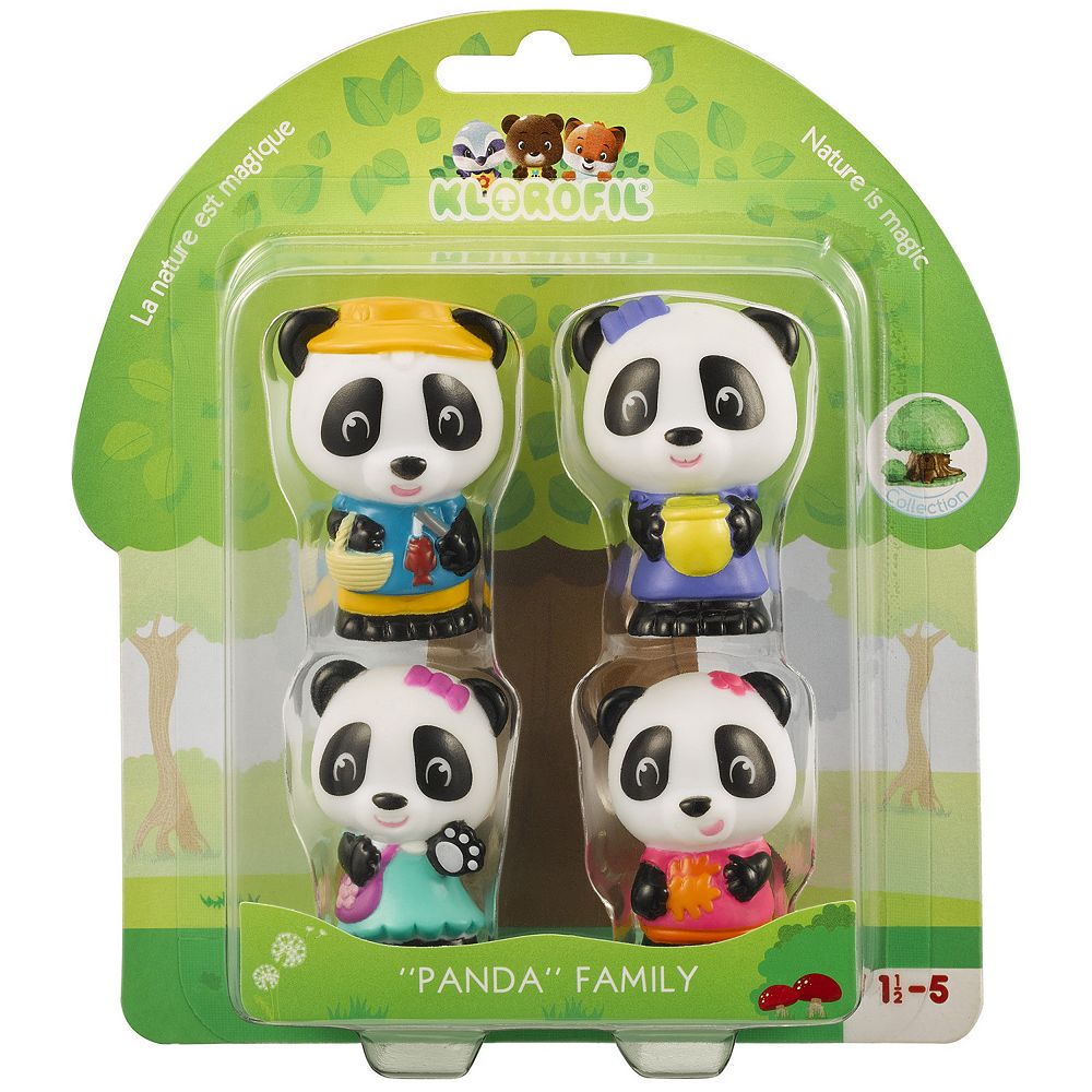 Idea Tank Timber Tots Panda Family 4 Toy Figurines