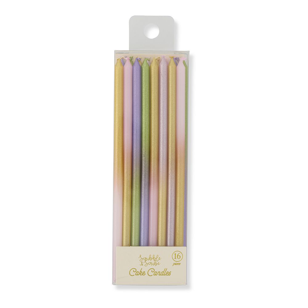 Scribble & Scribe Pastel Cake Candles 16-pk.