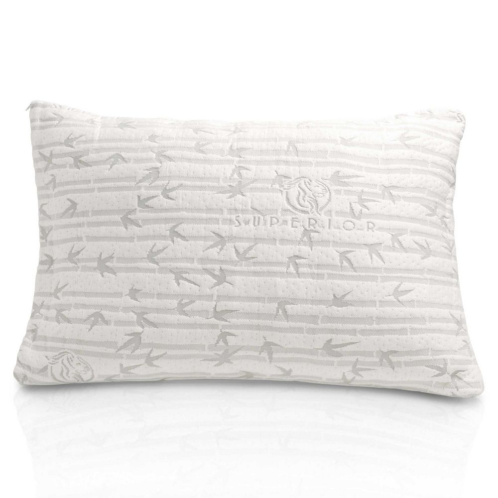 SUPERIOR Memory Foam Pillow with Removable Rayon from Bamboo Cover