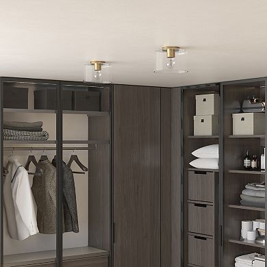 Finley & Sloane Henri 10-in. Wide Flush Mount Light Fixture with Glass ...