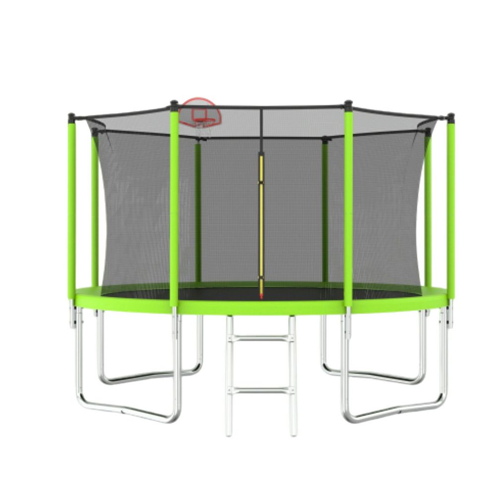 12FT Trampoline for Kids Adults with Basketball Hoop Trampolines with ...