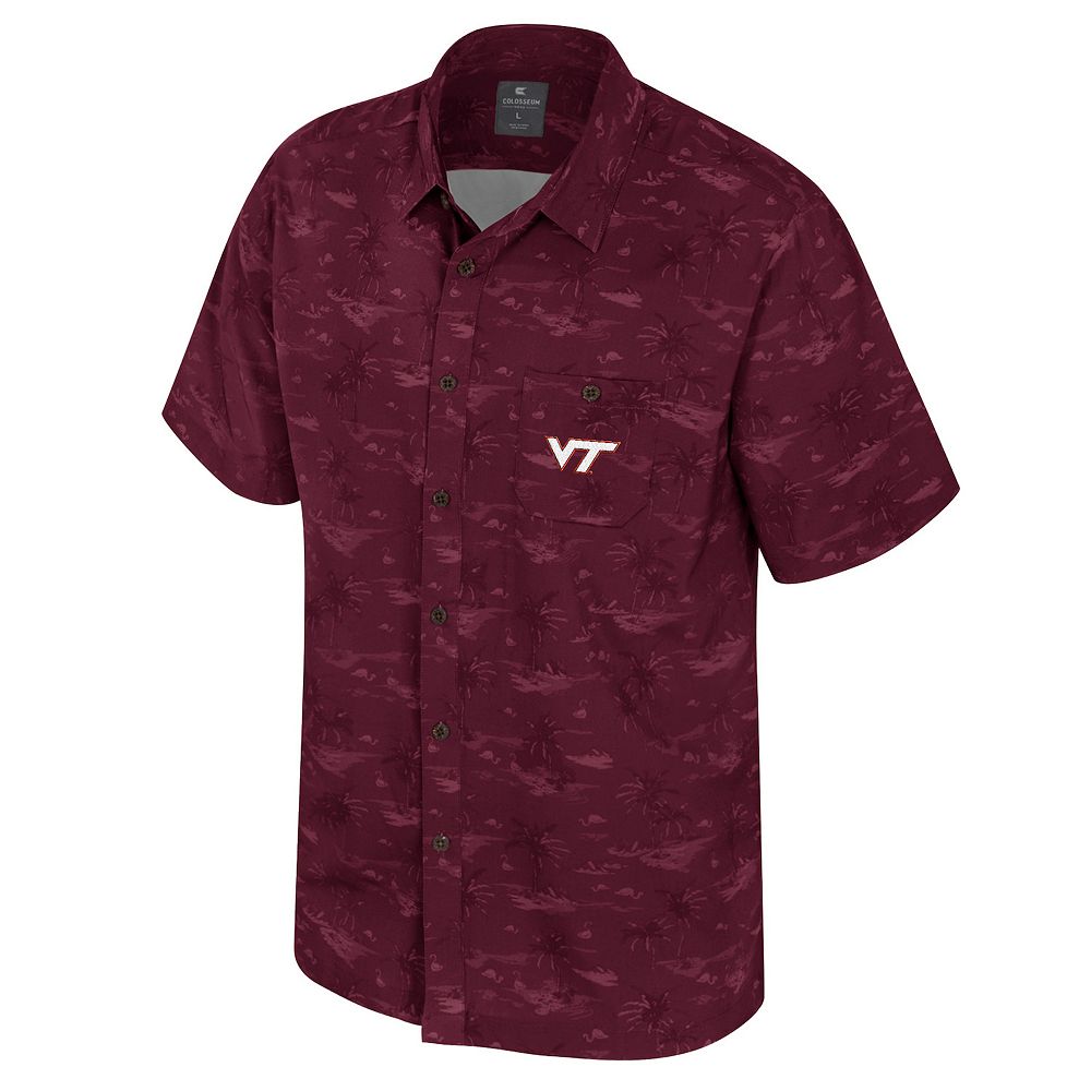 Men's Colosseum Virginia Tech Hokies Atmosphere Button-Up Camp Shirt