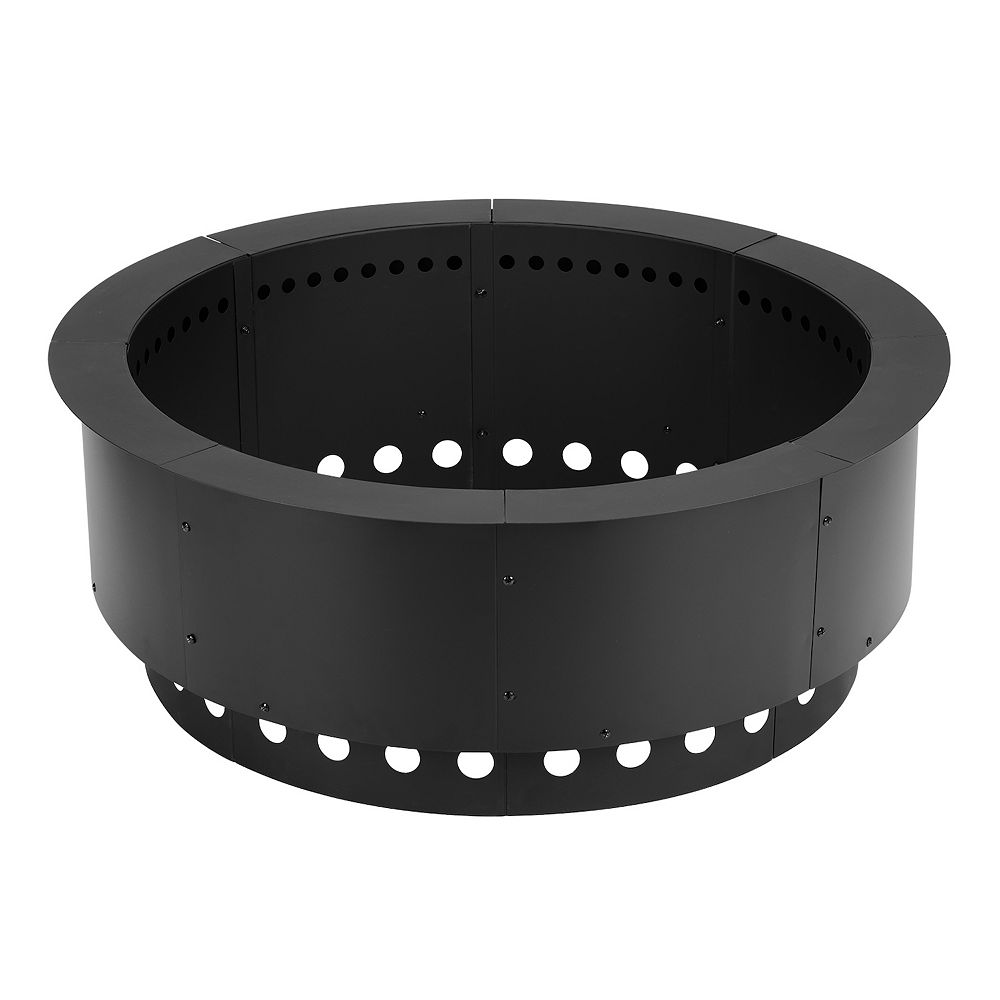 Aoodor Round Low-smoke Fire Pit Ring, 36 Inch Double Layer Heavy Duty ...