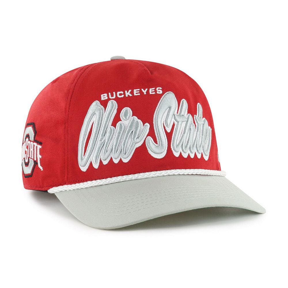 Men's '47 Scarlet Ohio State Buckeyes Dropshadow Rope Hitch Adjustable Hat